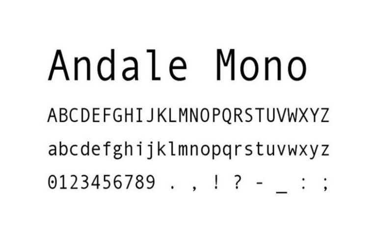 Andale Mono Font Free Download - Font Pearl