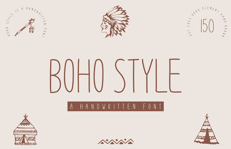 Boho Style Font Download - [By Graphix Line Studio] - Font Pearl